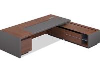 China Larry 3 Private Desk with L-shape Structure and Modern Retro Styling in W2610*D400*H2000(mm) for Executive Offices for sale