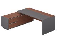 China Larry 3 Private Desk with L-shape Structure and Modern Retro Styling in W2610*D400*H2000(mm) for Executive Offices for sale