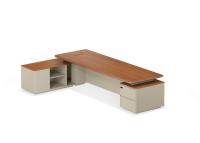 China Menda Private Office Executive Desk with Minimalist Surface and Warm Beige Palette in W3200*D1900*H750(mm) for sale
