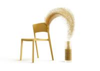 China Italian Design Waterfalls Side Chair with Natural Colors and Dimensions W500*D525*H785(mm) for sale