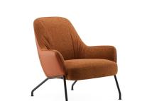 China U Series Lounge Sofa Chair with 304 Stainless Steel Frame, Full-Grain Saddle Leather, and 126 kg Weight Capacity for sale