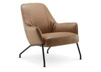 China U Series Lounge Sofa Chair with 304 Stainless Steel Frame, Full-Grain Saddle Leather, and 126 kg Weight Capacity for sale
