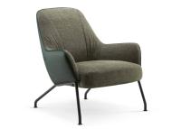 China U Series Lounge Sofa Chair with 304 Stainless Steel Frame, Full-Grain Saddle Leather, and 126 kg Weight Capacity for sale