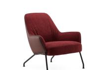 China U Series Lounge Sofa Chair with 304 Stainless Steel Frame, Full-Grain Saddle Leather, and 126 kg Weight Capacity for sale