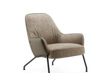 China U Series Lounge Sofa Chair with 304 Stainless Steel Frame, Full-Grain Saddle Leather, and 126 kg Weight Capacity for sale