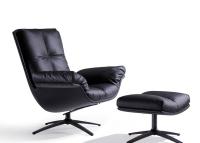 China Ux Office Lounge Chair with 304 Stainless Steel Frame, Full-Grain Saddle Leather, and 126 kg Weight Capacity for sale