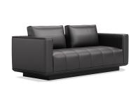 China Star II Lounge Sofa Modular with Light Leather, Dark North American Walnut, and Double C-shaped Legs for sale