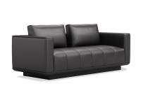 China Star II Lounge Sofa Modular with Light Leather, Dark North American Walnut, and Double C-shaped Legs for sale