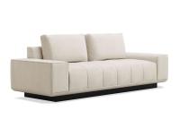 China Star II Lounge Sofa Modular with Light Leather, Dark North American Walnut, and Double C-shaped Legs for sale
