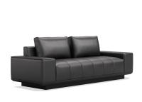 China Star II Lounge Sofa Modular with Light Leather, Dark North American Walnut, and Double C-shaped Legs for sale