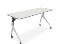 China Mandis Flexible Training Desks and Tables with Flip Tabletop One Hand Operation Eight Color Options and Warm Wood Grain Finish for sale