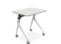 China Mandis Flexible Training Desks and Tables with Flip Tabletop One Hand Operation Eight Color Options and Warm Wood Grain Finish for sale