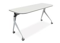 China Mandis Flexible Training Desks and Tables with Flip Tabletop One Hand Operation Eight Color Options and Warm Wood Grain Finish for sale
