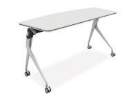 China Mandis Flexible Training Desks and Tables with Flip Tabletop One Hand Operation Eight Color Options and Warm Wood Grain Finish for sale