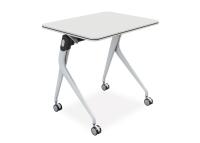 China Mandis Flexible Training Desks and Tables with Flip Tabletop One Hand Operation Eight Color Options and Warm Wood Grain Finish for sale