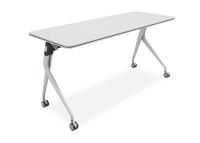 China Mandis Flexible Training Desks and Tables with Flip Tabletop One Hand Operation Eight Color Options and Warm Wood Grain Finish for sale