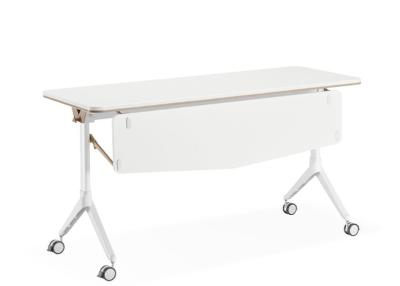 China Mdecor Training Tables with Flip Tabletop Eight Colors and Warm Wood Grain for Dynamic Training Environments for sale