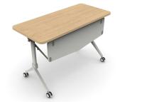 China Mdecor Training Tables with Flip Tabletop Eight Colors and Warm Wood Grain for Dynamic Training Environments for sale
