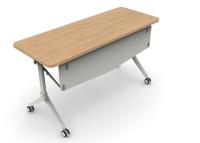 China Mdecor Training Tables with Flip Tabletop Eight Colors and Warm Wood Grain for Dynamic Training Environments for sale