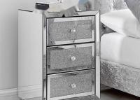 China Stella Crushed Diamond Mirrored Bedside Table 40x35x60cm Custom Designs Nightstand for sale