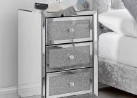 China Stella Crushed Diamond Mirrored Bedside Table 40x35x60cm Custom Designs Nightstand for sale