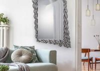 China Silver Mirror Finish Wall-Mounted Mirrored Fireplace with MDF Construction and Space-Saving Design for sale
