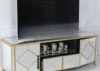 China Silver Mirror Finish Electric Fireplace TV Stand with 1500W Heater and Contemporary Mantle Structure for sale