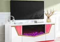 China Silver Mirror Finish Electric Fireplace TV Stand with 1500W Heater and Contemporary Mantle Structure for sale