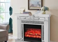 China Silver Mirror Finish Electric Fireplace TV Stand with 1500W Heater and Contemporary Mantle Structure for sale