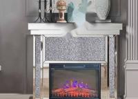 China Silver Mirror Finish Electric Fireplace TV Stand with 1500W Heater and Contemporary Mantle Structure for sale