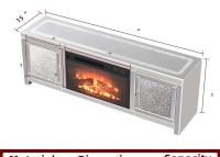 China Silver Mirror Finish Electric Fireplace TV Stand with 1500W Heater and Contemporary Mantle Structure for sale