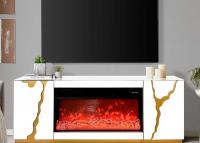 China JS-TV06 71-inch Super White Glass Electric Fireplace TV Stand with Modern Minimalist Design for sale