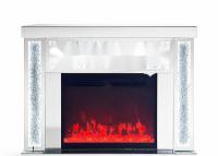 China JSBL1301 Crushed Crystal Mirror Design Electric Fireplace TV Stand with Remote Control and 7-Color Dimmable Flame Effect for sale