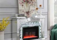 China LED Mirrored Electric Fireplace TV Stand with Crushed Diamond Accents and Electric Fireplace Function for sale
