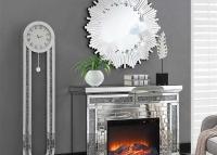 China LED Mirrored Electric Fireplace TV Stand with Crushed Diamond Accents and Electric Fireplace Function for sale