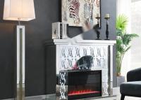 China LV Mirrored Fireplace TV Stand with Crushed Diamond Accents and Electric Fireplace Function for sale