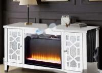 China Luxury Mirrored Design Electric Fireplace TV Stand with 1500W Heater and Wine Storage for sale