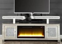 China Noralie Mirrored Design Electric Fireplace TV Stand with Contemporary Mantle Structure for sale