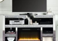 China Noralie Mirrored Design Electric Fireplace TV Stand with 1500W Heater and Remote Control for sale