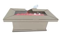 China JSF849 Silver Mirror Finish Fireplace Coffee Table with Integrated Electric Firebox and Multifunctional Furniture for sale