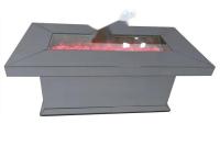 China JSF849 Silver Mirror Finish Fireplace Coffee Table with Integrated Electric Firebox and Multifunctional Furniture for sale