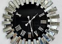 China Elegant Silver Mirror Wall Clock with Silent Movement and Customizable Design for sale