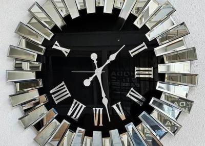 China Opulent Copper Mirror Wall Clock with Silent Movement and Customizable Design for sale