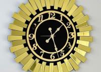 China Opulent Copper Mirror Wall Clock with Silent Movement and Customizable Design for sale