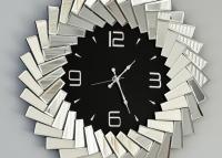 China Bright Silver Mirror Wall Clock with Silent Movement and Customizable Timepiece for sale