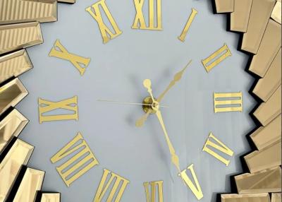 China Copper Mirror Wall Clock 50CM Customizable Timepiece for Elegant Living Spaces for sale