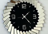 China Silver Mirror Wall Clock 50CM 69CM Noiseless Timepiece for Upscale Homes for sale
