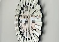 China Silver Mirror Wall Clock with Silent Movement and Customizable Design for Elegant Homes for sale