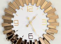 China Radiant Copper Mirror Wall Clock with Silent Movement and Customizable Design for Luxe Homes for sale