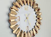 China Radiant Copper Mirror Wall Clock with Silent Movement and Customizable Design for Luxe Homes for sale